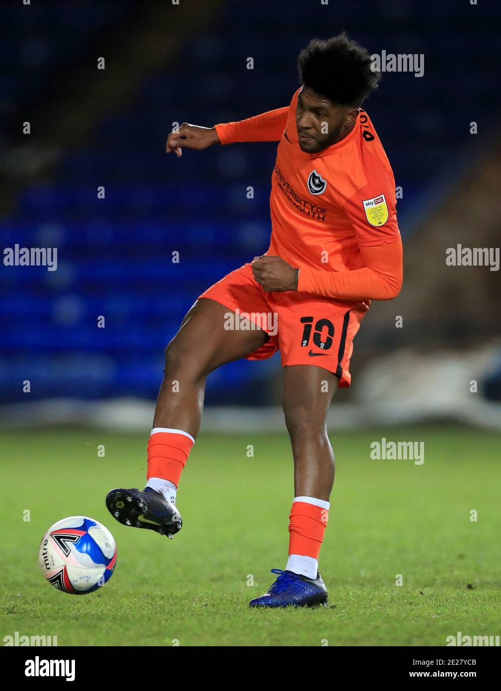 Portsmouth's Ellis Harrison during the Papa John's Trophy third round ...