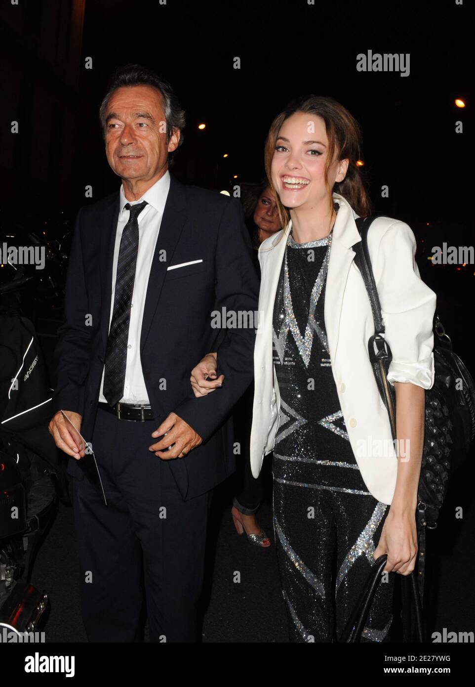 Michel Denisot and Solweig Rediger-Lizlow arriving at the Canal + Party ...