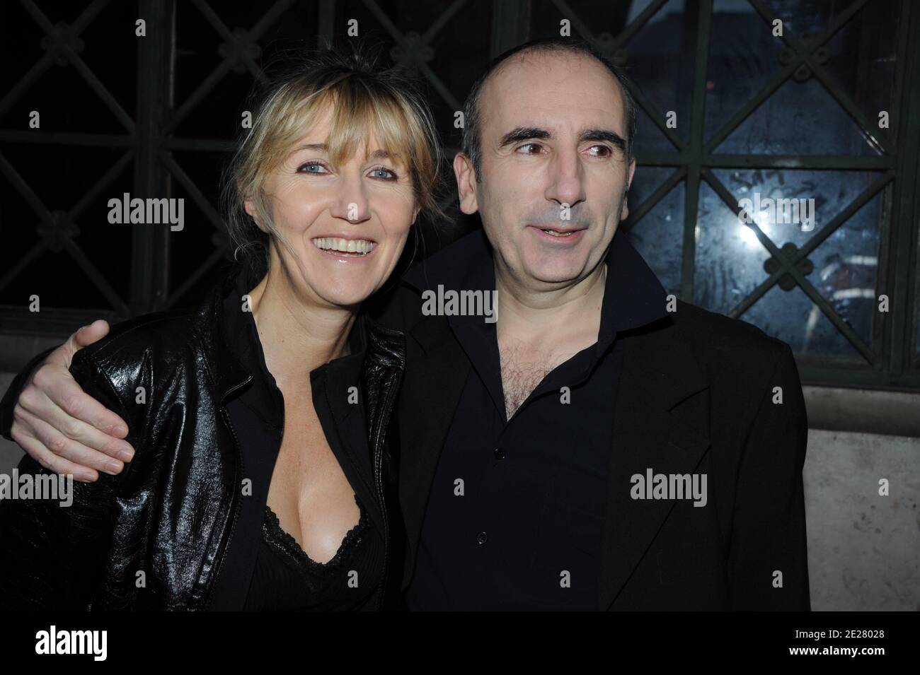 Philippe Harel and his wife arriving at the Canal + Party held at ...