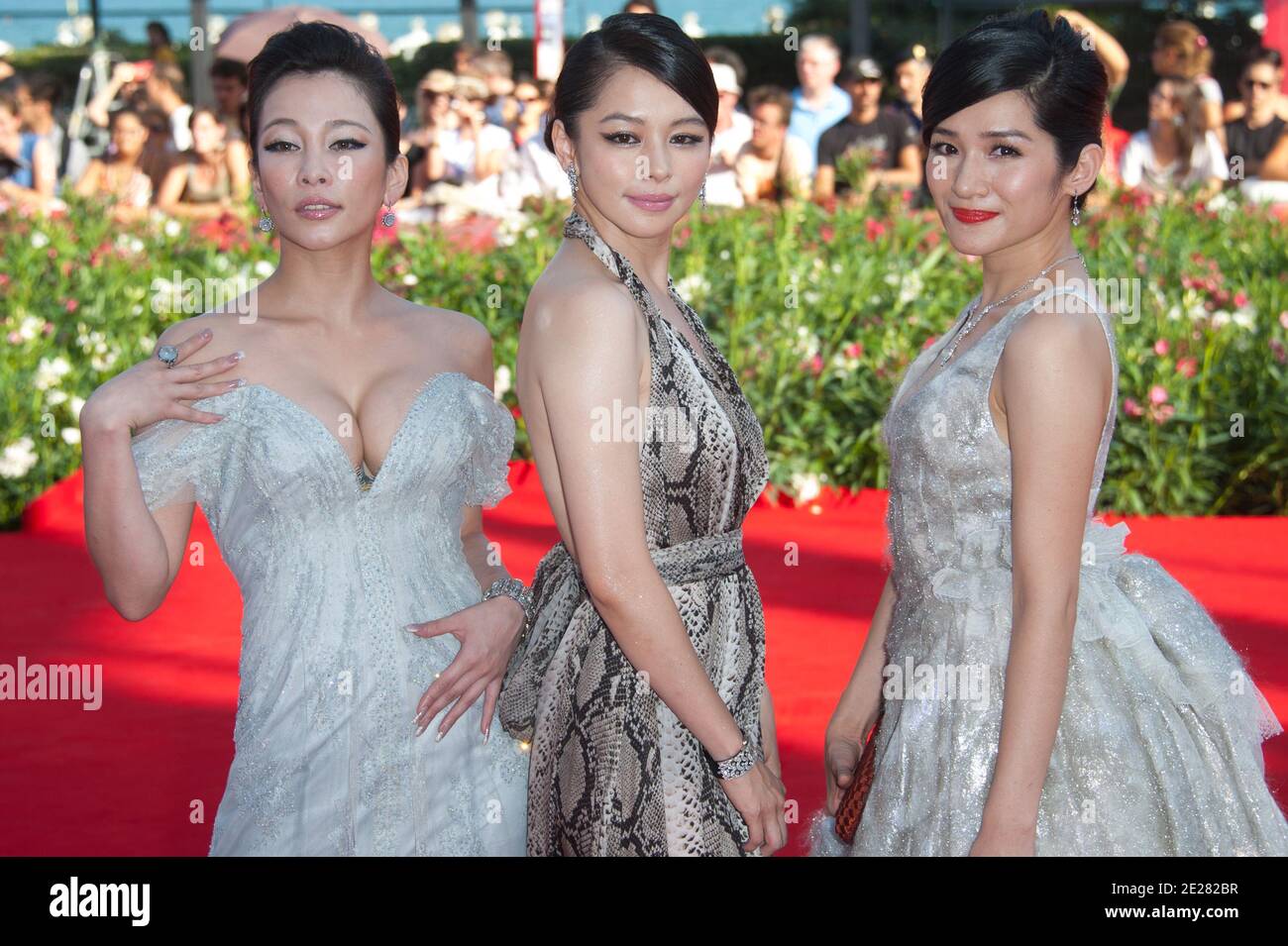 Vivian Hsu, Landy Wen and Lo Mei-Ling arriving on the Red Carpet for the premiere of 'Seediq ...
