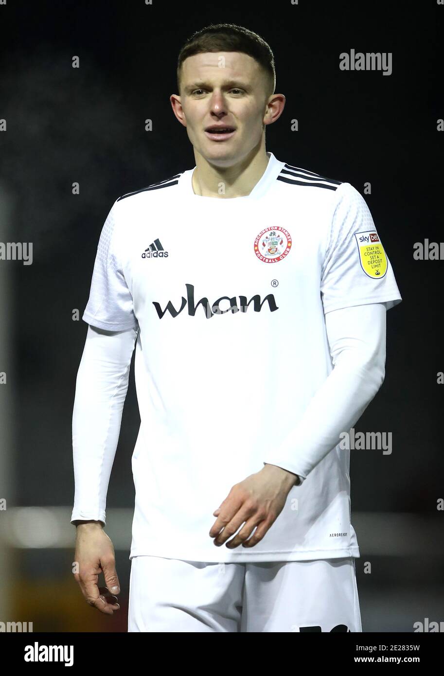 Accrington Stanley's Colby Bishop during the Papa John's Trophy third ...