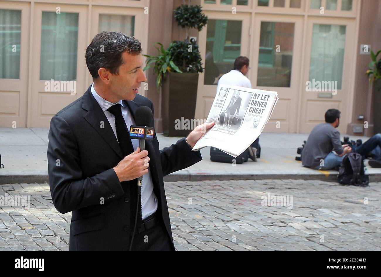 French media outside Dominique Strauss-Kahn townhouse in Tribeca, New ...