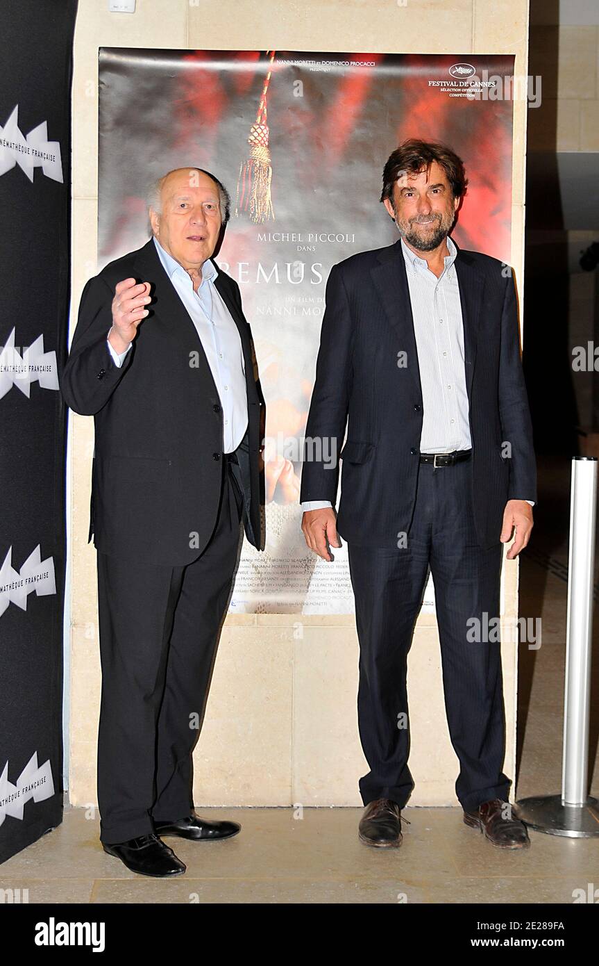 Michel Piccoli and Nanni Moretti attending the premiere of Habemus ...