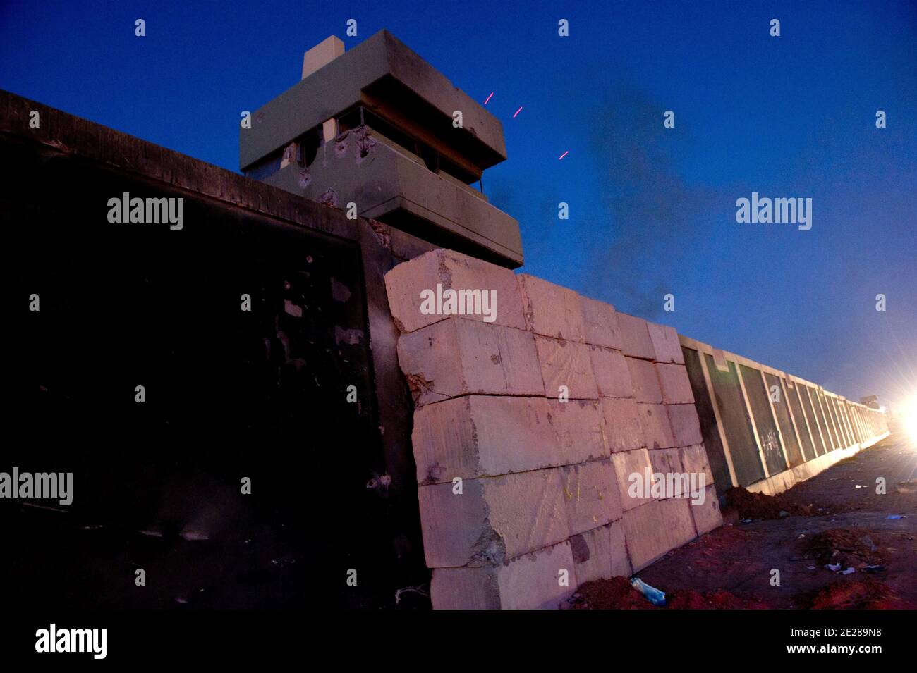 View of one of the doors and wall of Libyan leader Muammar Gaddafi's ...