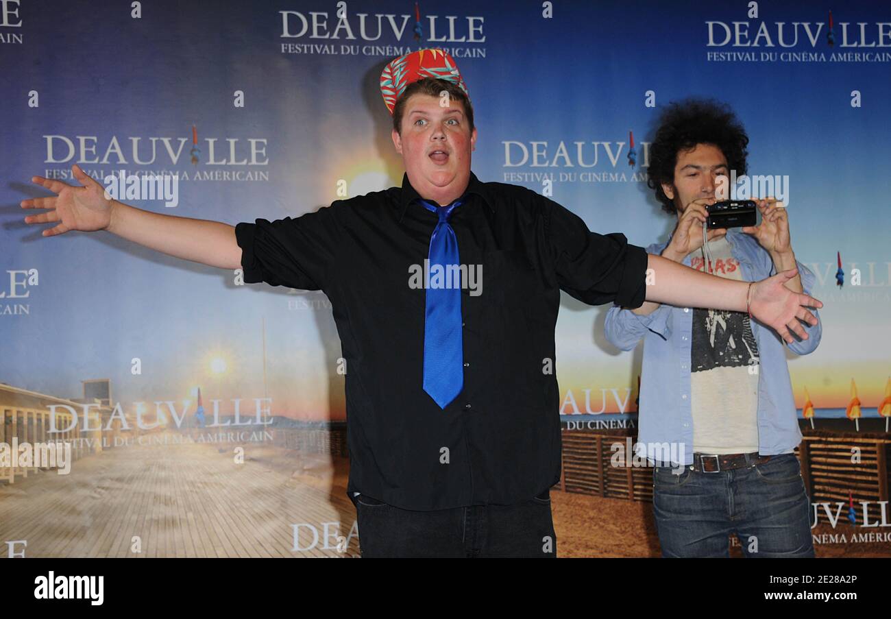 Director Azazel Jacobs (R) and Jacob Wysocki posing during the ...