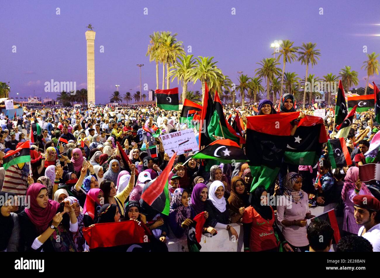 Libyans celebrate their new colors, nearly 3 weeks after the fall of ...