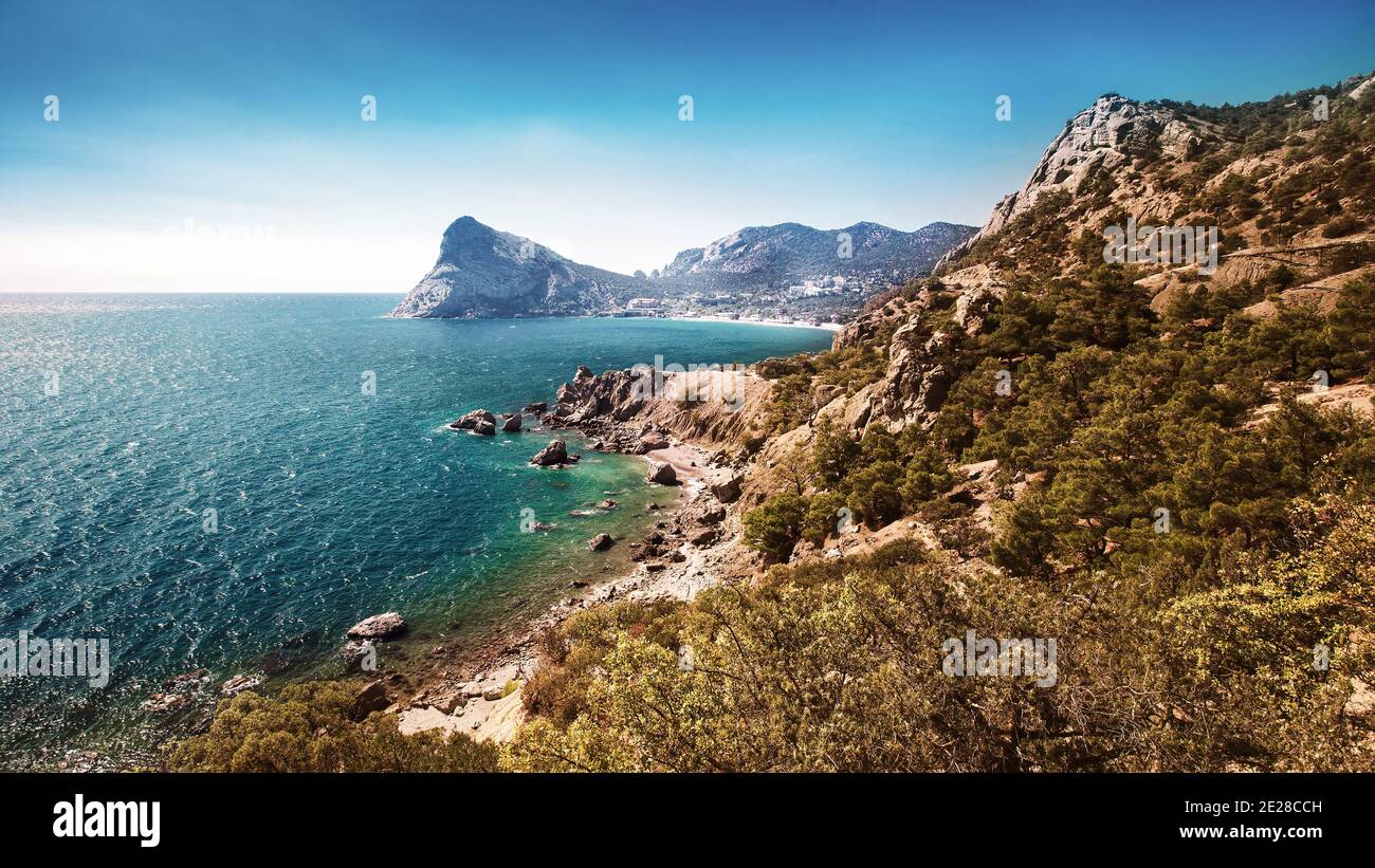 Seascape on the Crimean peninsula near the towns of Sudak Stock Photo ...