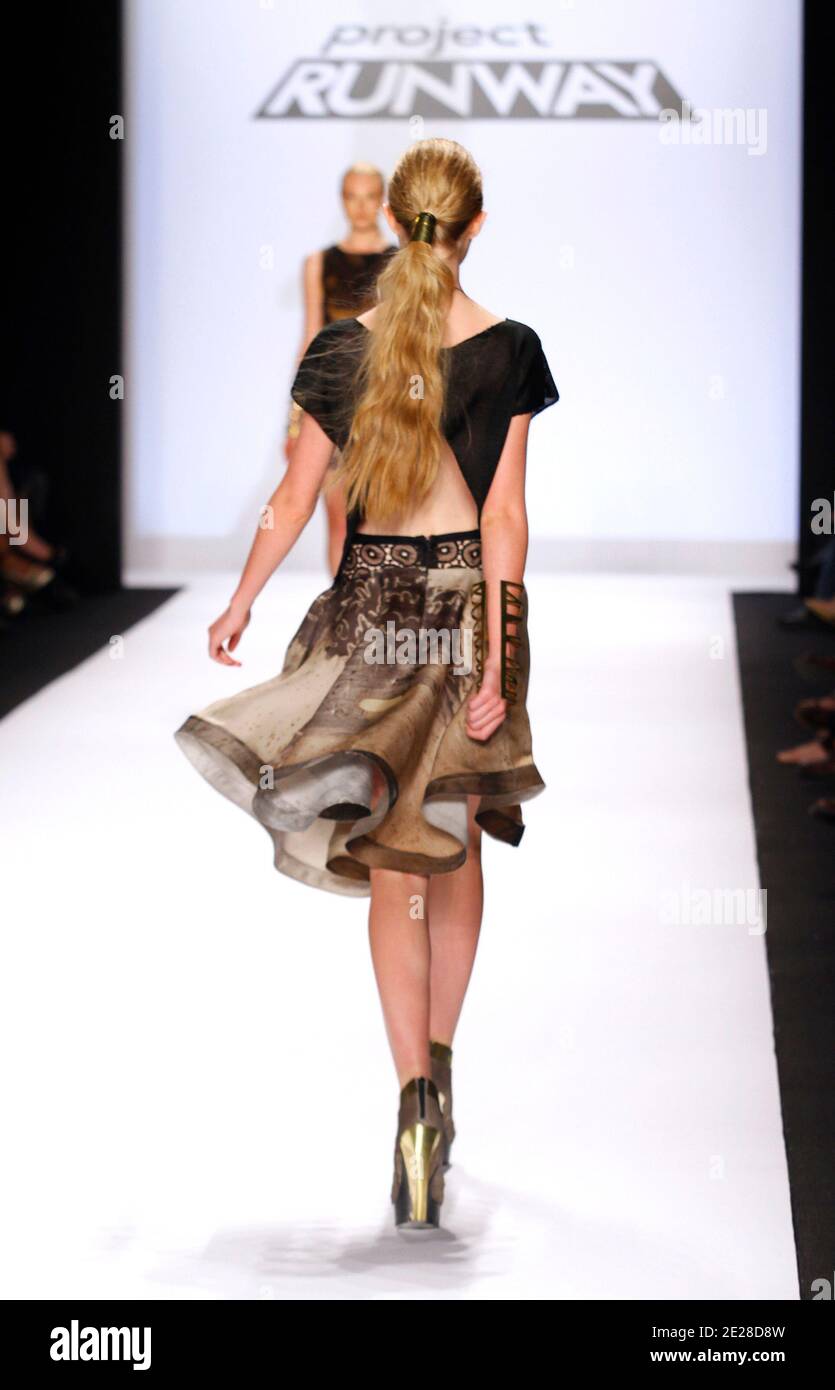 Models present the Laura Kathleen collection during the Project Runway ...