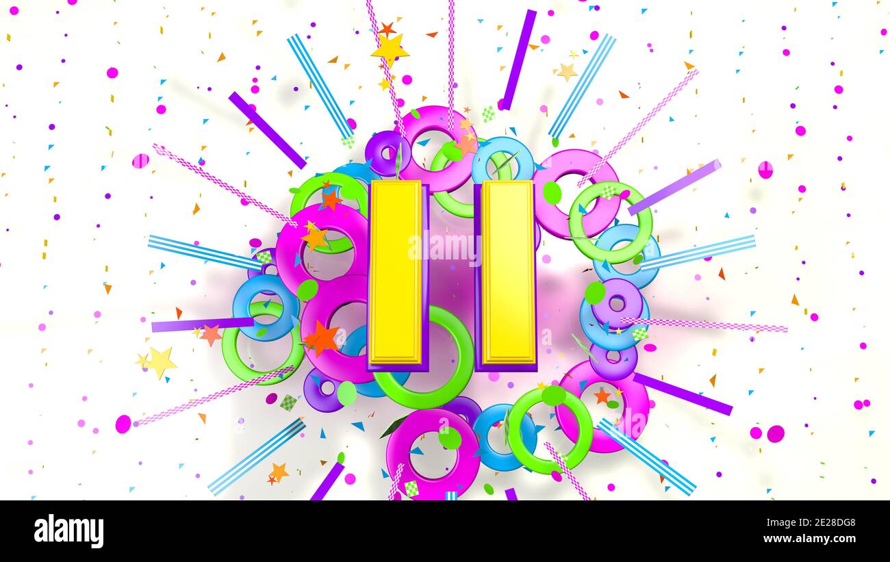 Number 11 for promotion, birthday or anniversary on an explosion of ...