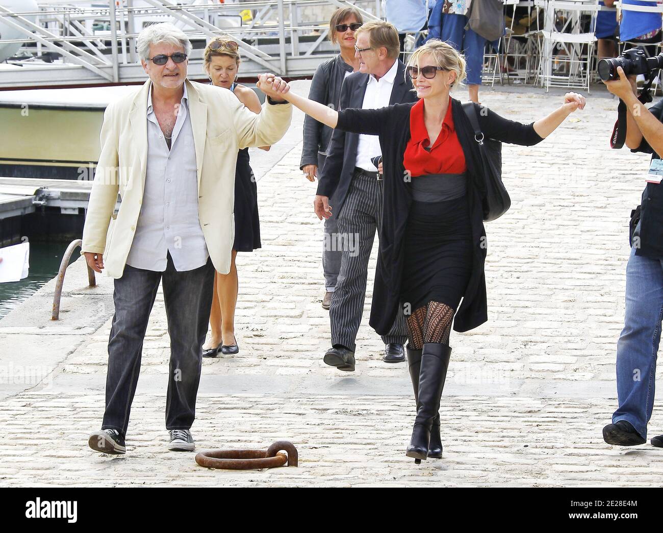 Emmanuelle Beart and Didier Bezace attending the 13th Festival of TV ...
