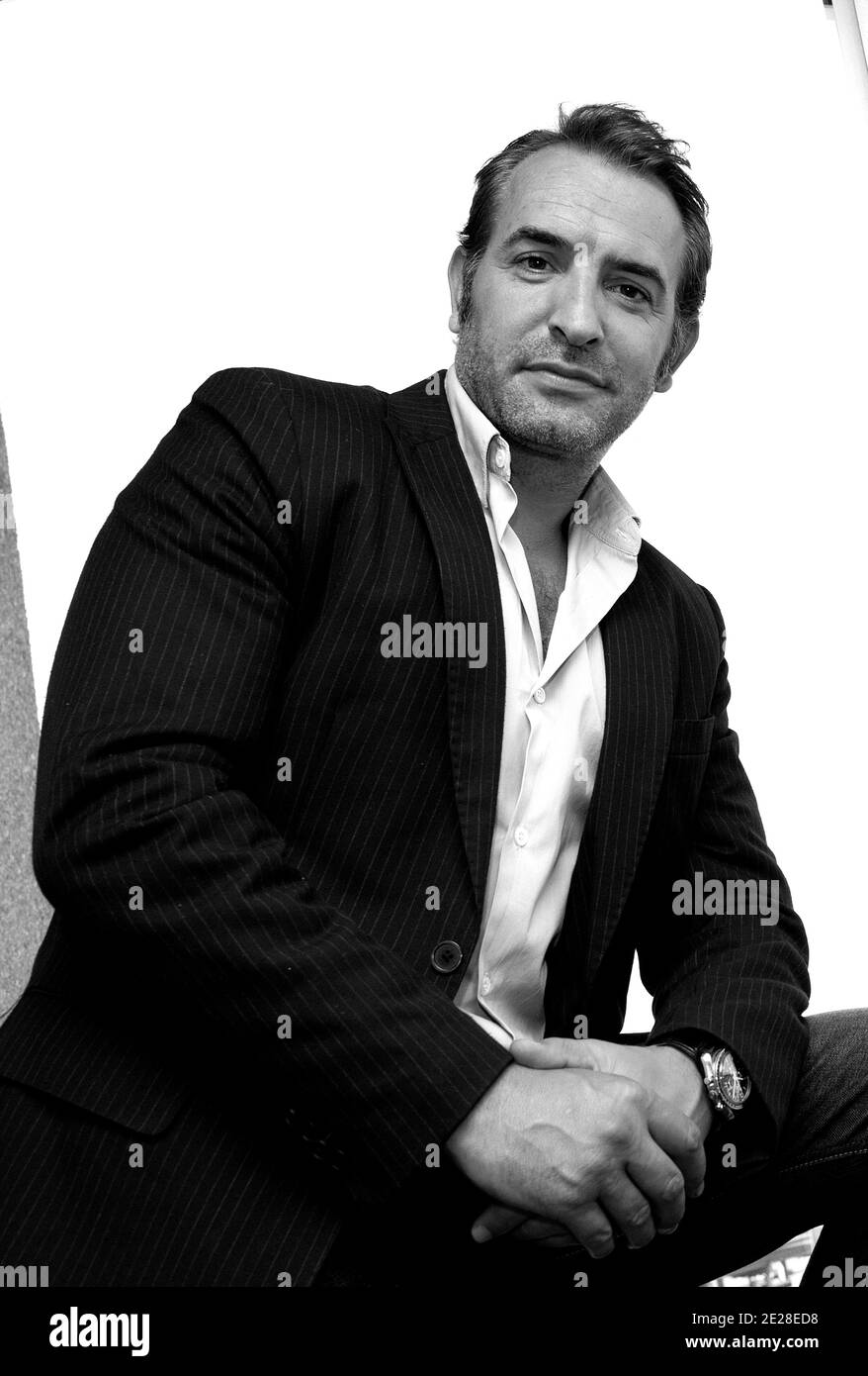 French actor Jean Dujardin promoting his black and white silent movie ...