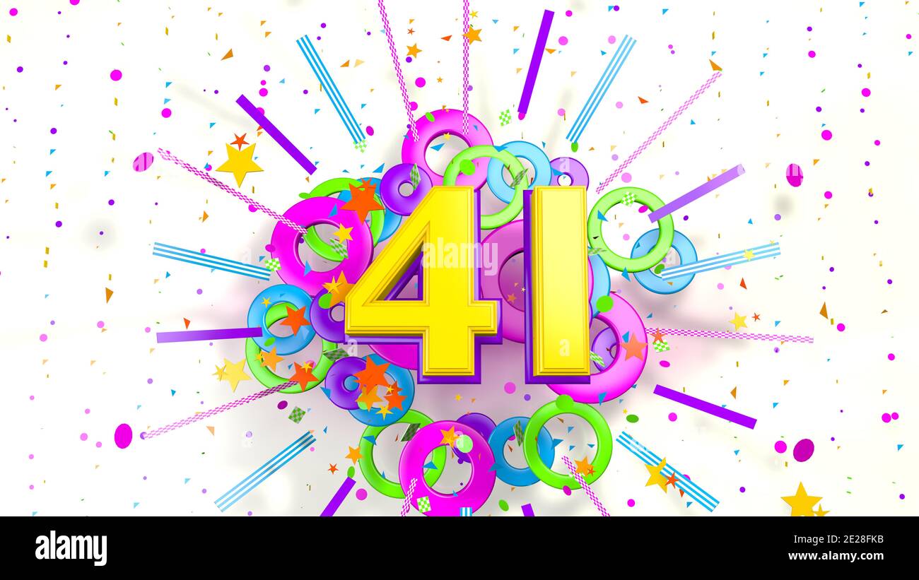 Number 41 for promotion, birthday or anniversary on an explosion of ...