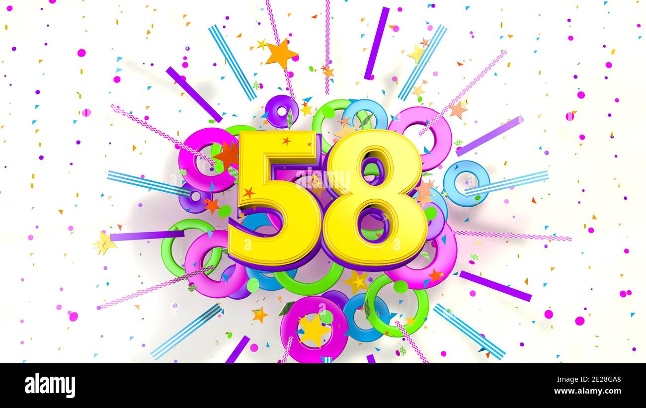 Happy birthday number 58 greeting hi-res stock photography and images ...