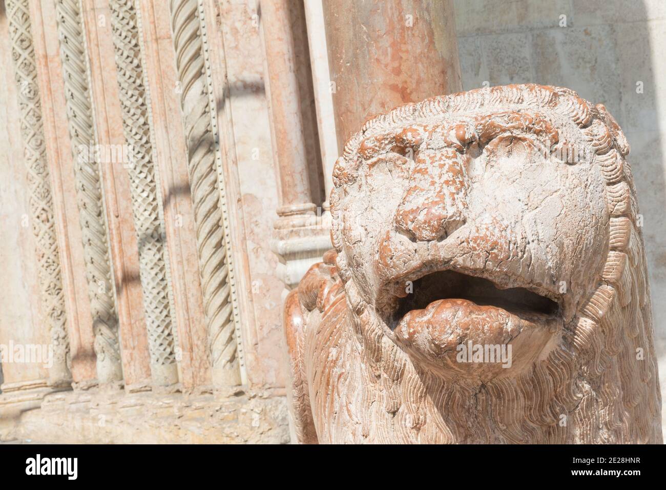 Modena Italy Marble Lion Statue at Entrance To Modena Cathedral Stock ...