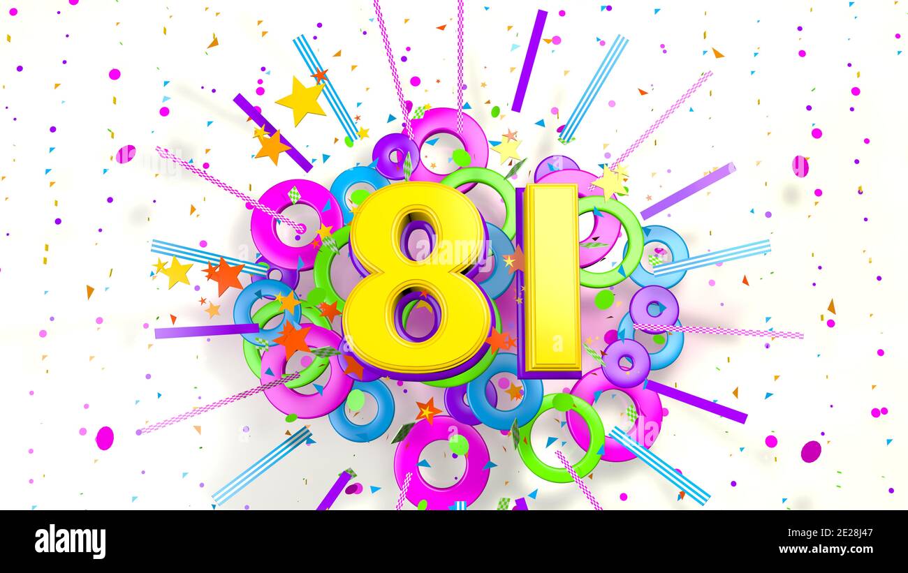Happy birthday number 81 greeting hi-res stock photography and images ...