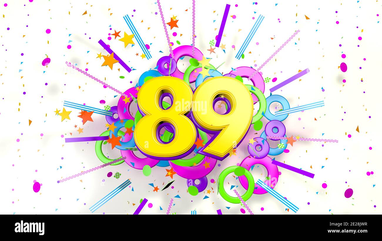 Number 89 for promotion, birthday or anniversary on an explosion of ...