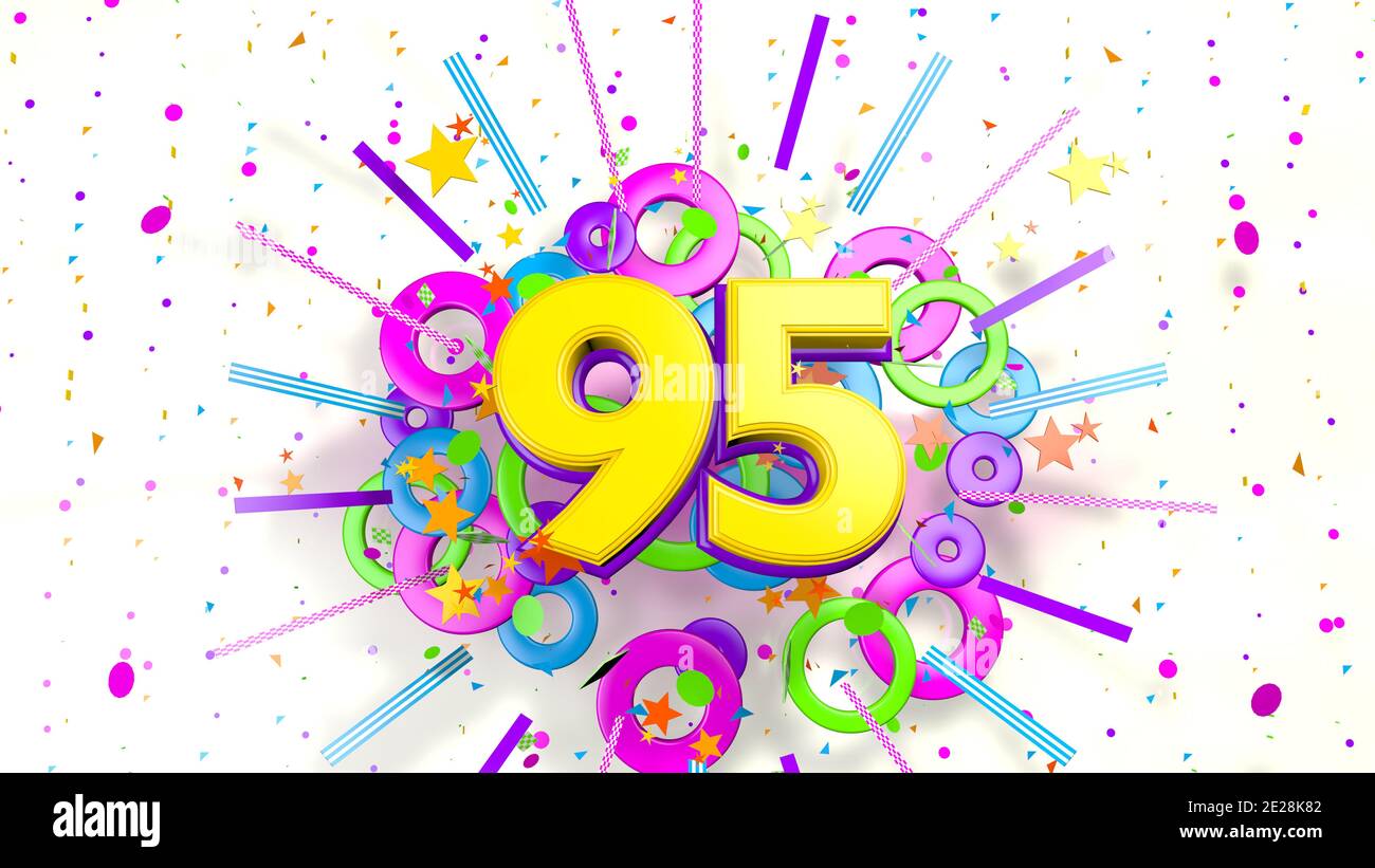 Number 95 for promotion, birthday or anniversary on an explosion of ...