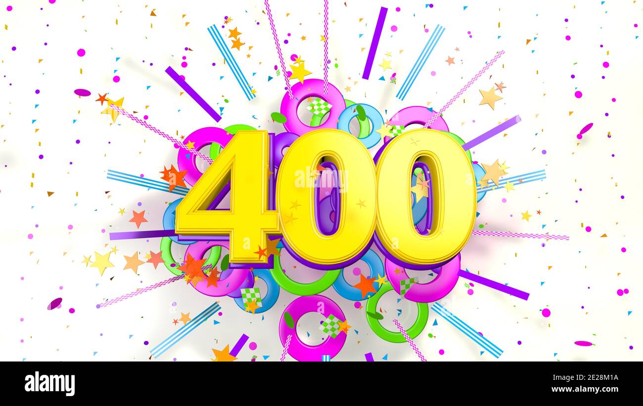 Number 400 for promotion, birthday or anniversary on an explosion of ...