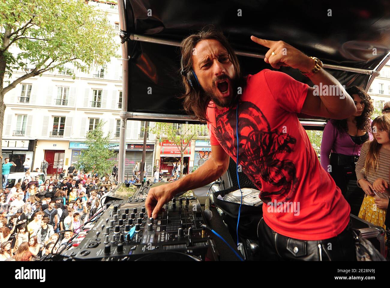 French DJ Bob Sinclar during the 13th edition of the Techno Parade in ...