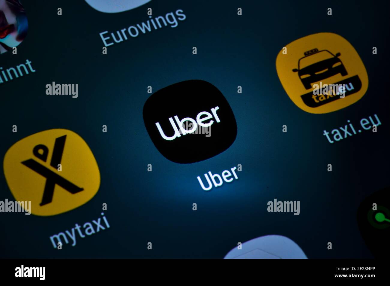 Smartphone, Display, App, Uber Stock Photo - Alamy