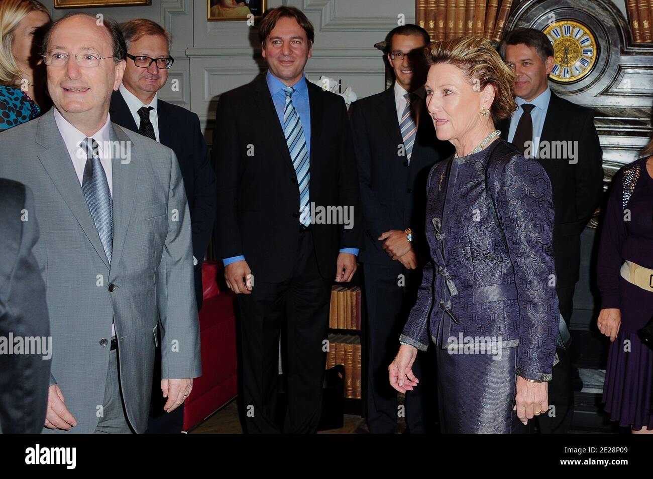 Queen Sonja of Norway attending a reception at the Norwegian circle in ...