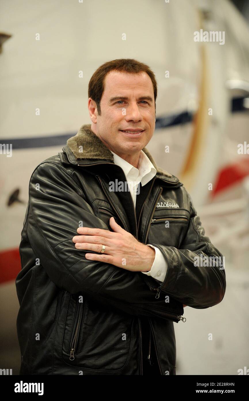 John Travolta unveils the new line of Bombardier's business aircraft at ...