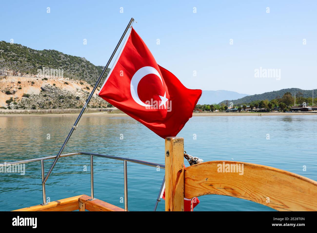 The Turkish flag on yacht, Antalya, Turkey Stock Photo - Alamy