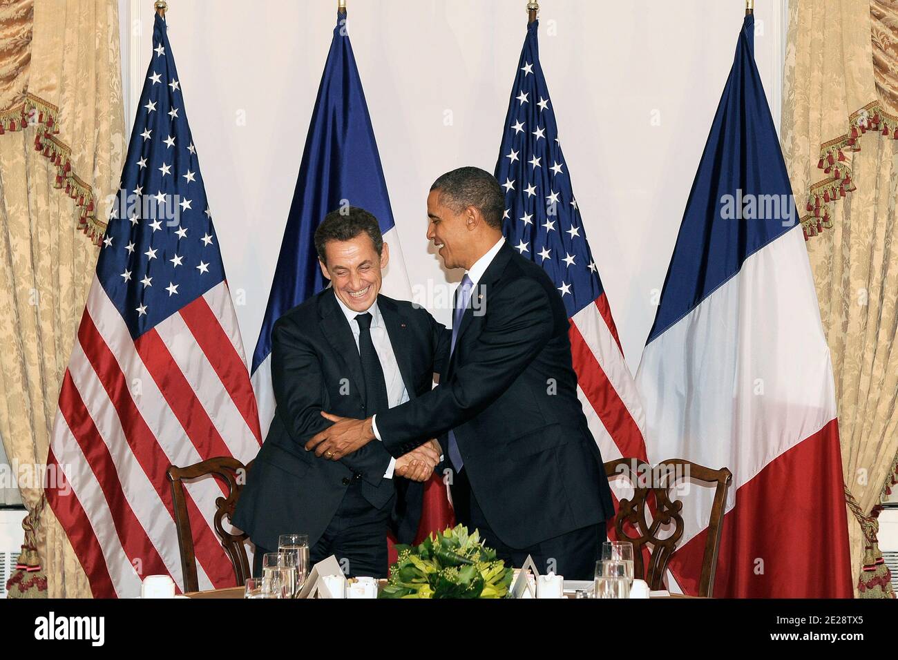 French President Nicolas Sarkozy and US President Barack Obama are ...