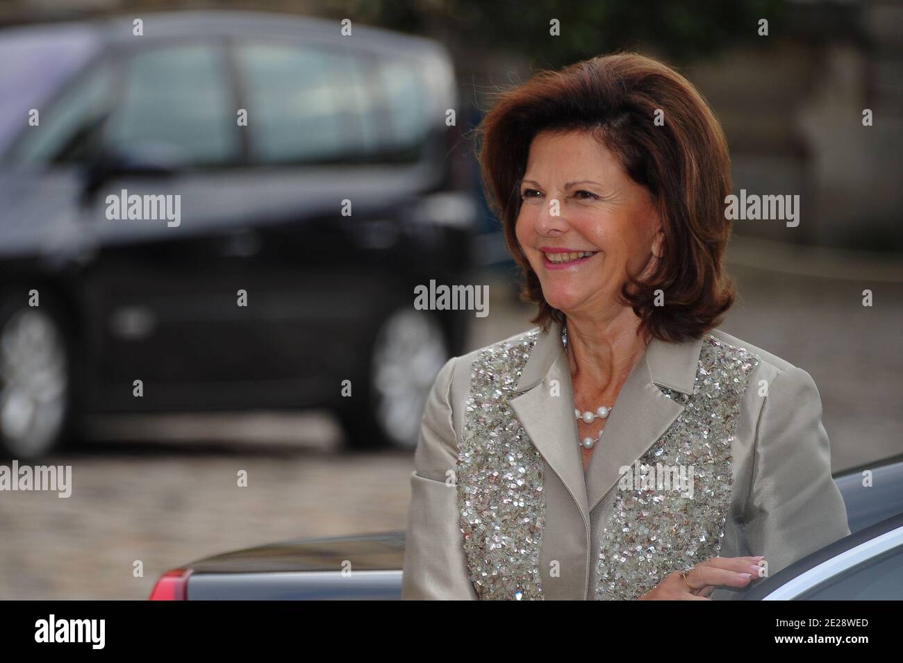 Queen Silvia of Sweden arrives at the' Chateau Imperial' to inaugurate ...