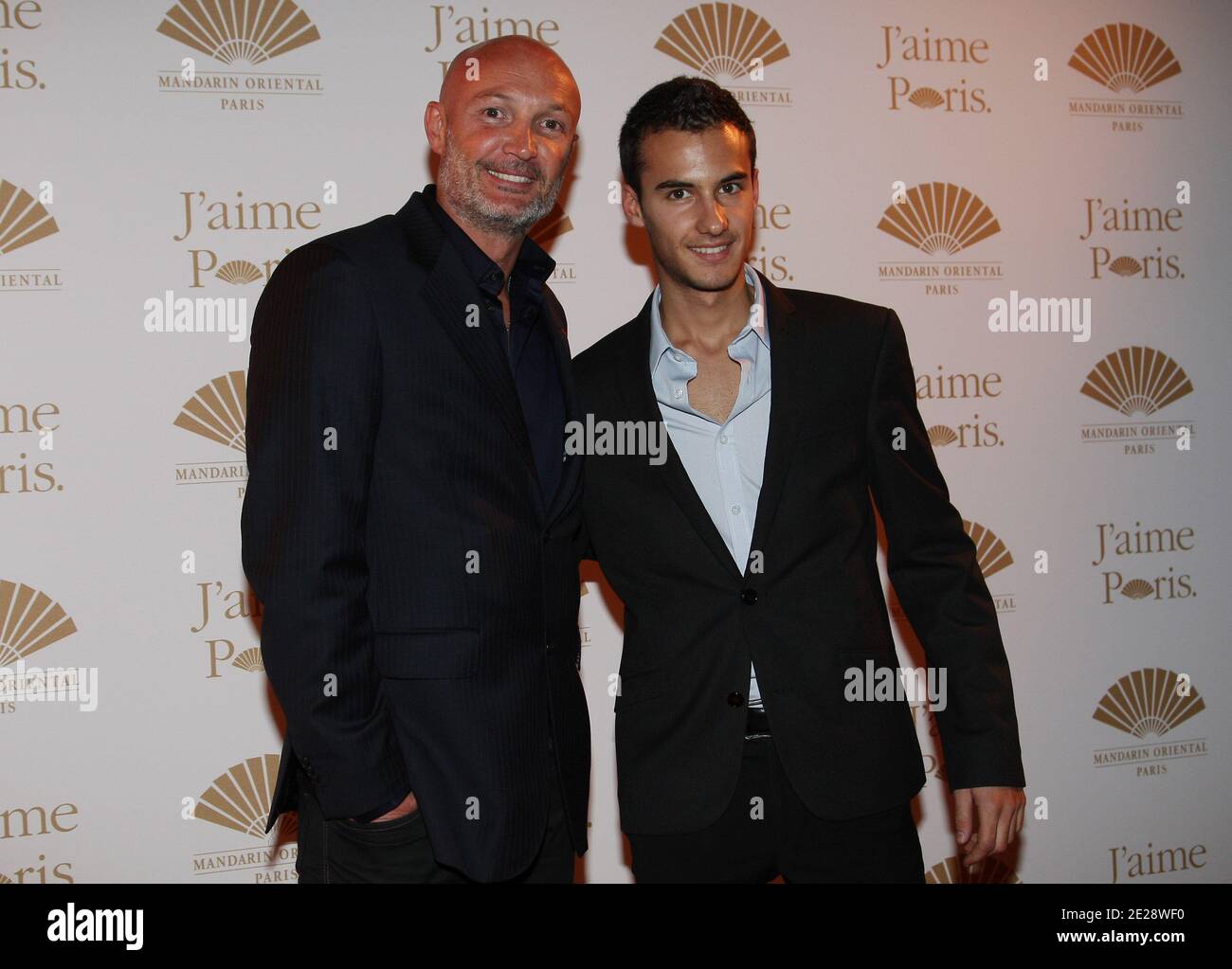 (L-R) Franck Leboeuf and his son Hugo Leboeuf posing during the ...