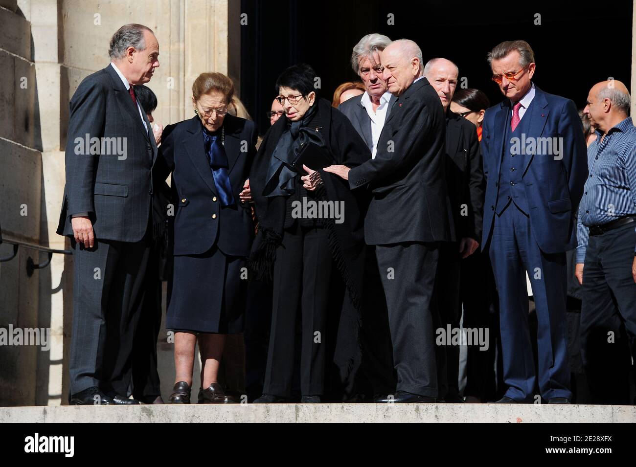 Frederic Mitterrand, Zizi Jeanmaire, Alain Delon and Pierre Berge ...