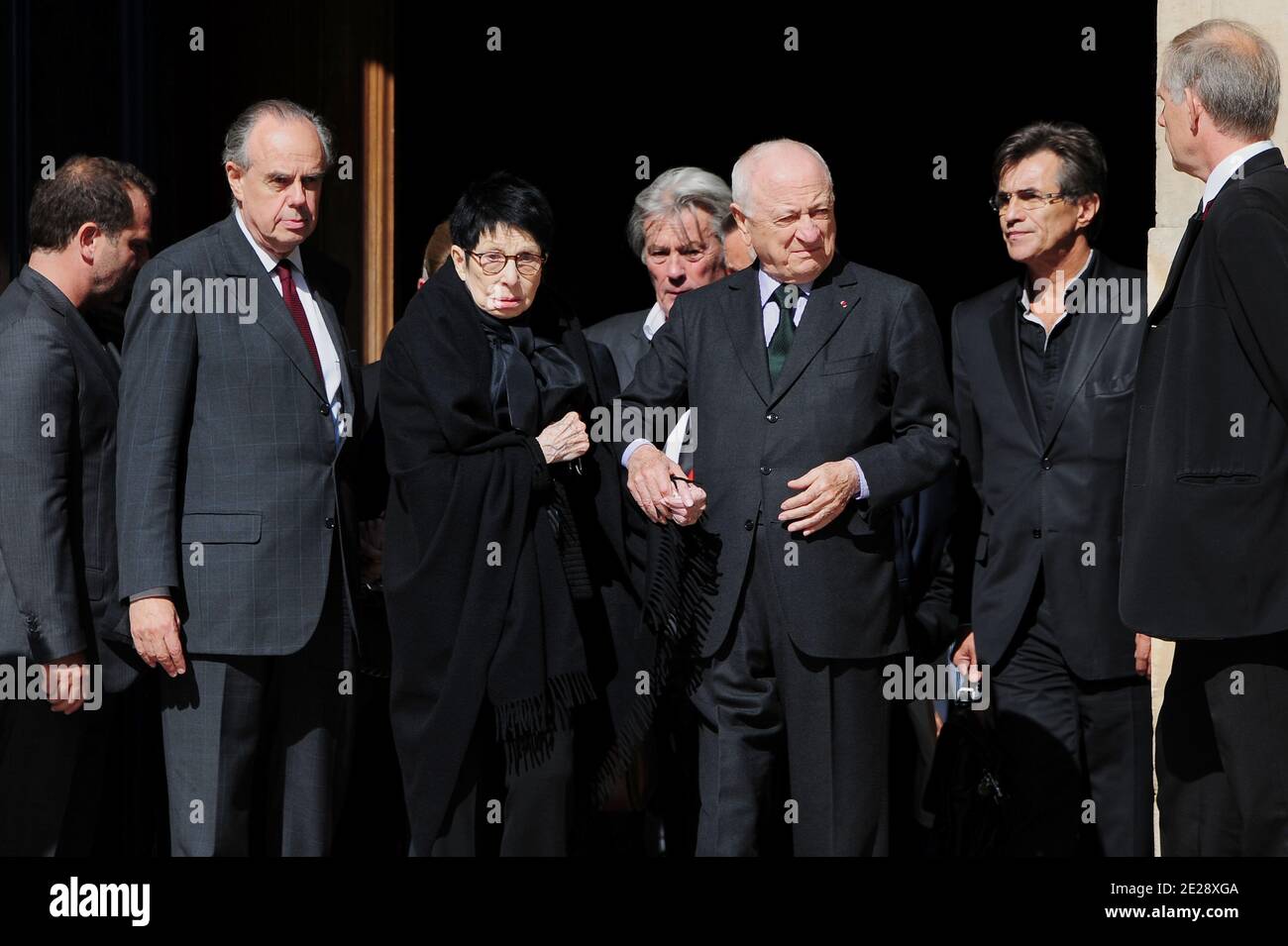 Frederic Mitterrand, Zizi Jeanmaire, Alain Delon and Pierre Berge ...