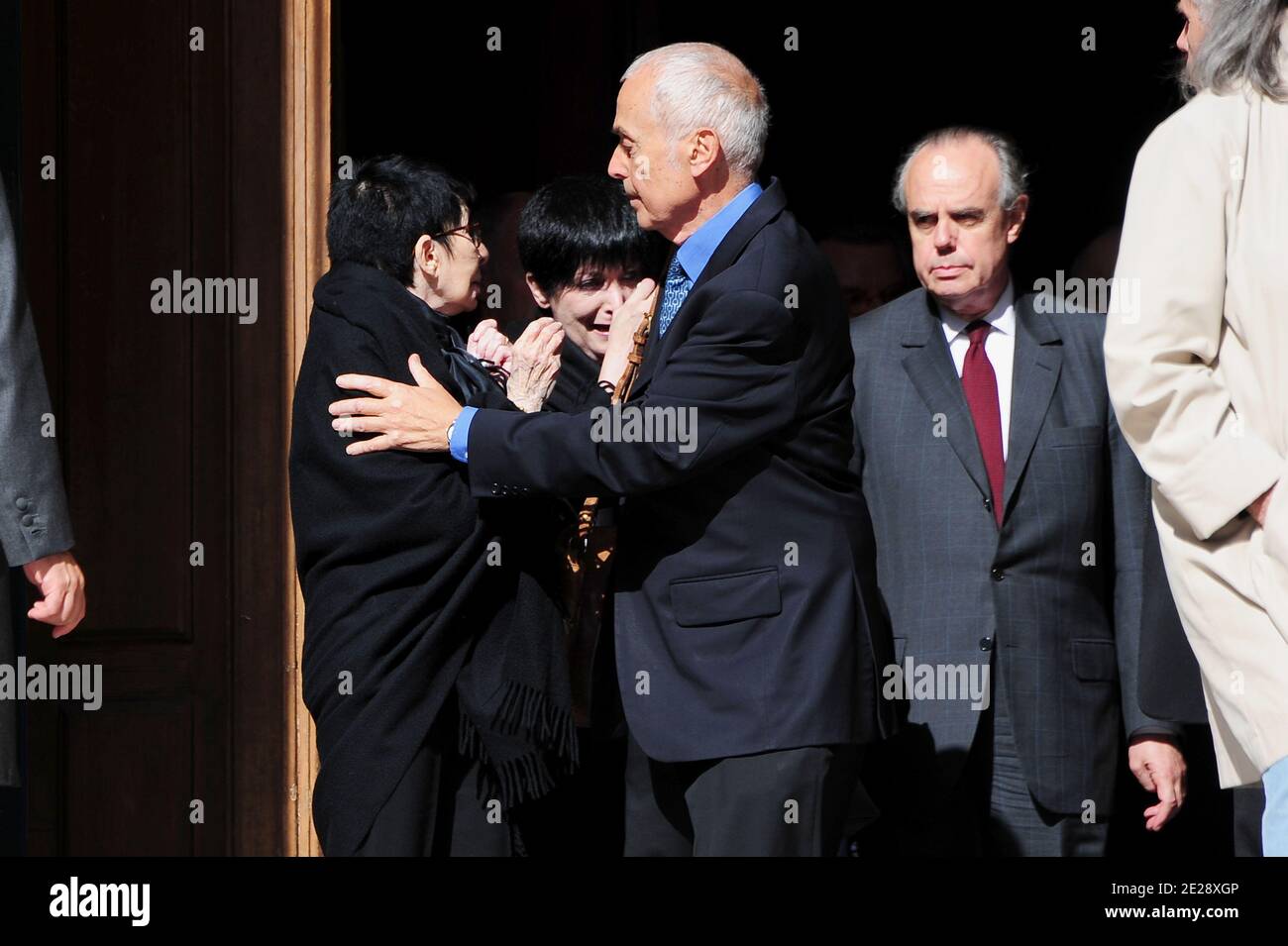 Zizi Jeanmaire and Frederic Mitterrand attending a tribute mass for ...