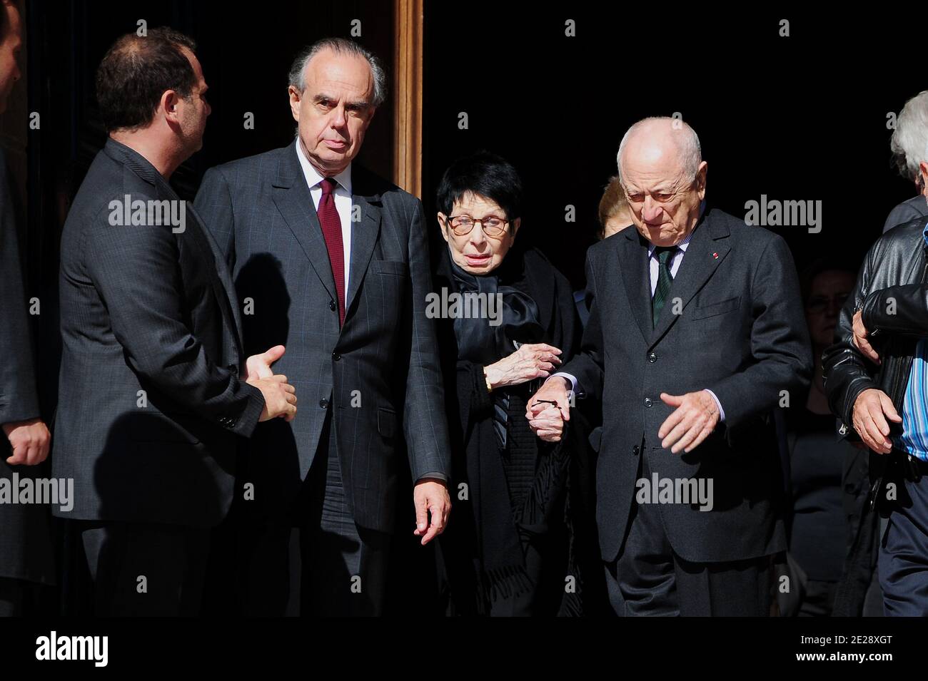 Frederic Mitterrand, Zizi Jeanmaire and Pierre Berge attending a ...