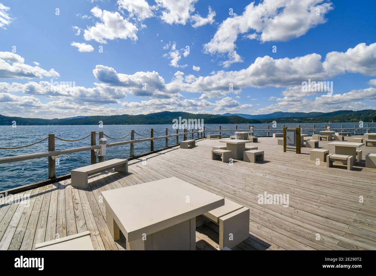 An expansive deck along Lake Coeur d'Alene, part of the world's longest ...
