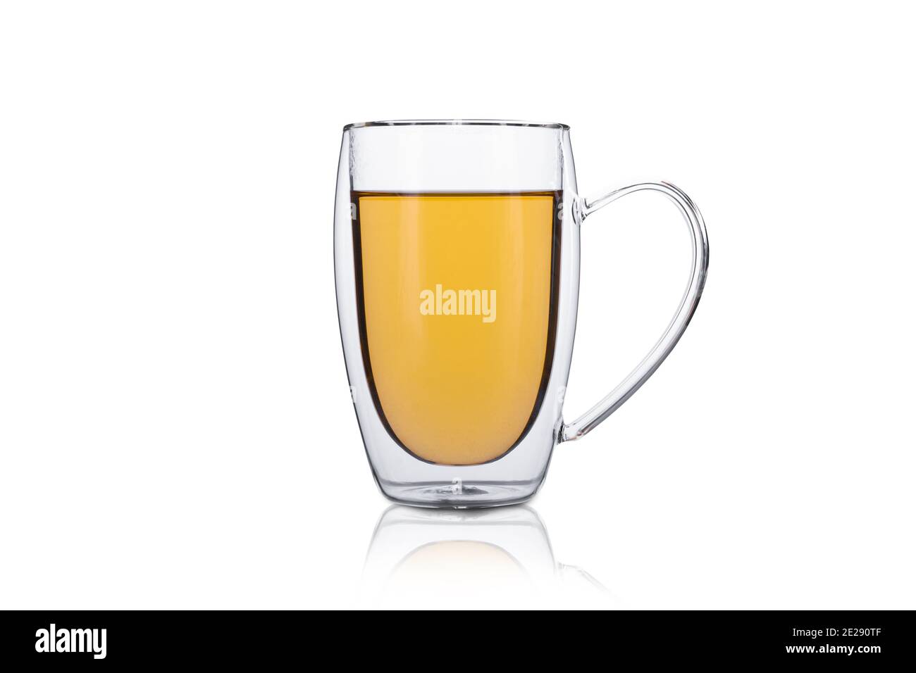 fruit tea in a transparent glass cup isolated on white background Stock ...