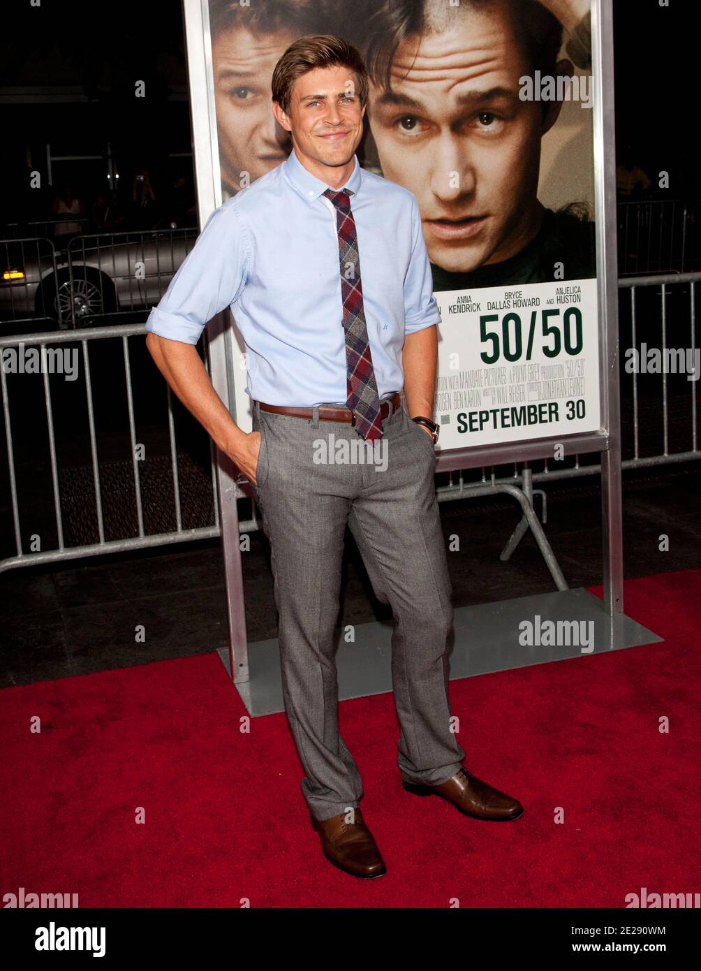 Chris Lowell attending the premiere of '50/50' at the Ziegfeld Theater ...