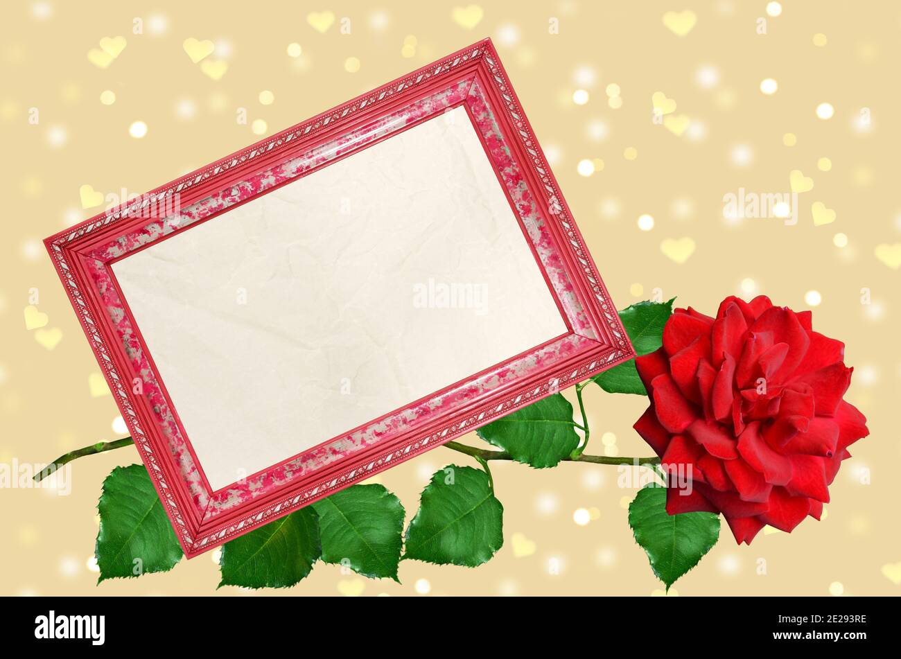 Heart frame rose flower collage hi-res stock photography and images - Alamy