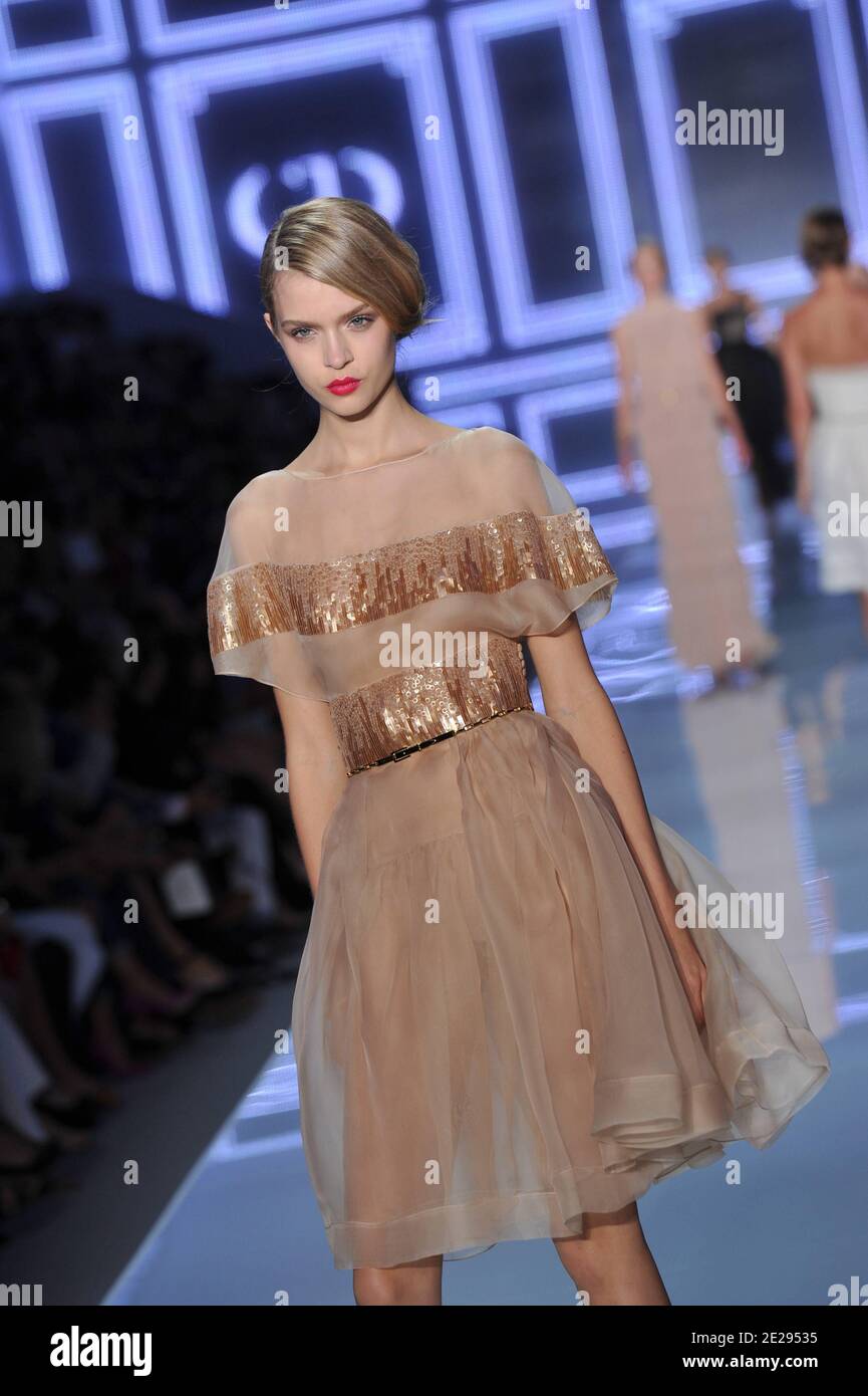 A model displays a creation by designer Bill Gaytten for Christian Dior ...