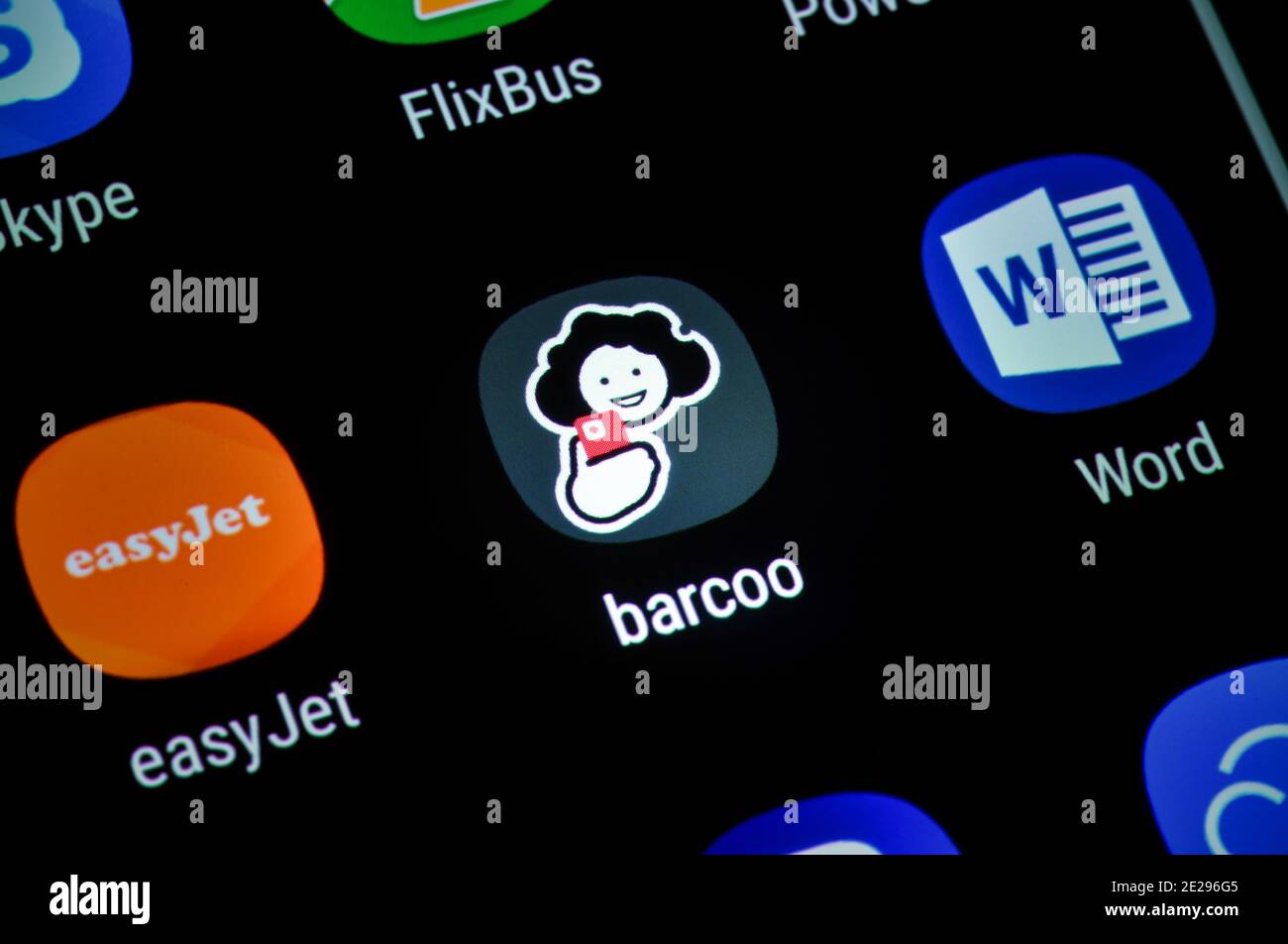 Smartphone, Display, App, barcoo Stock Photo - Alamy