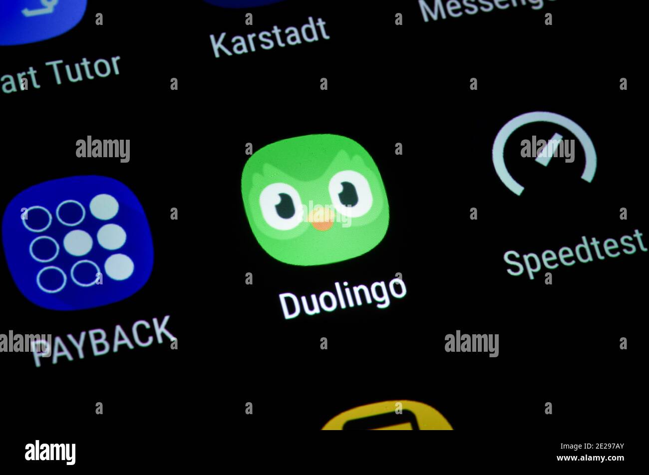 Smartphone, Display, App, Duolingo Stock Photo - Alamy