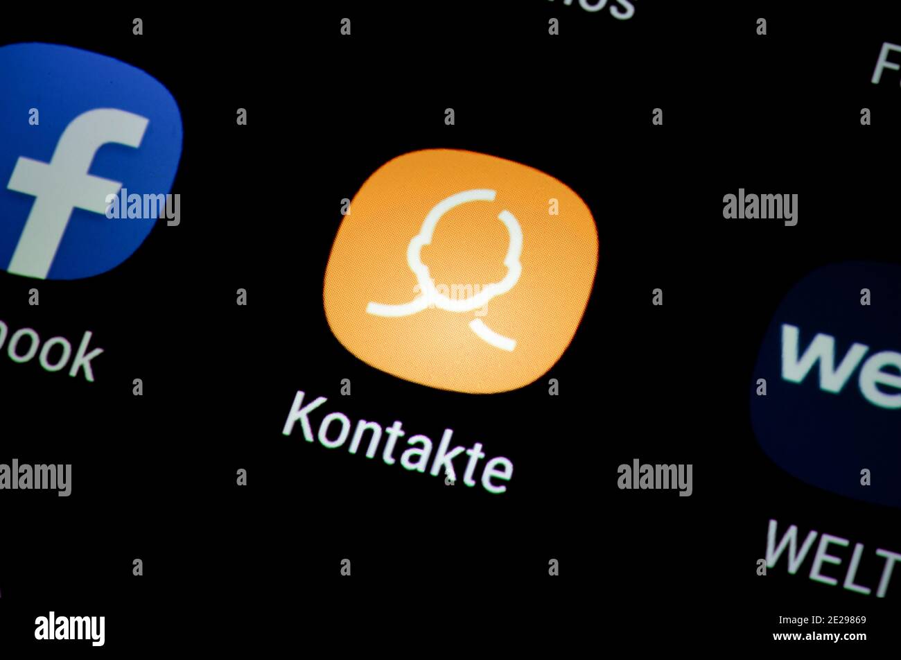 Smartphone, Display, App, Kontakte Stock Photo - Alamy