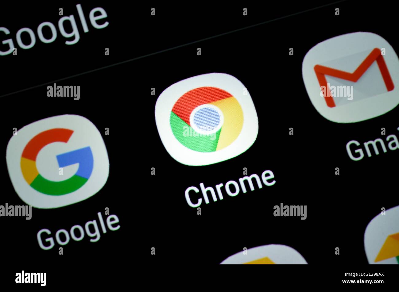 Smartphone, Display, App, Chrome Stock Photo - Alamy