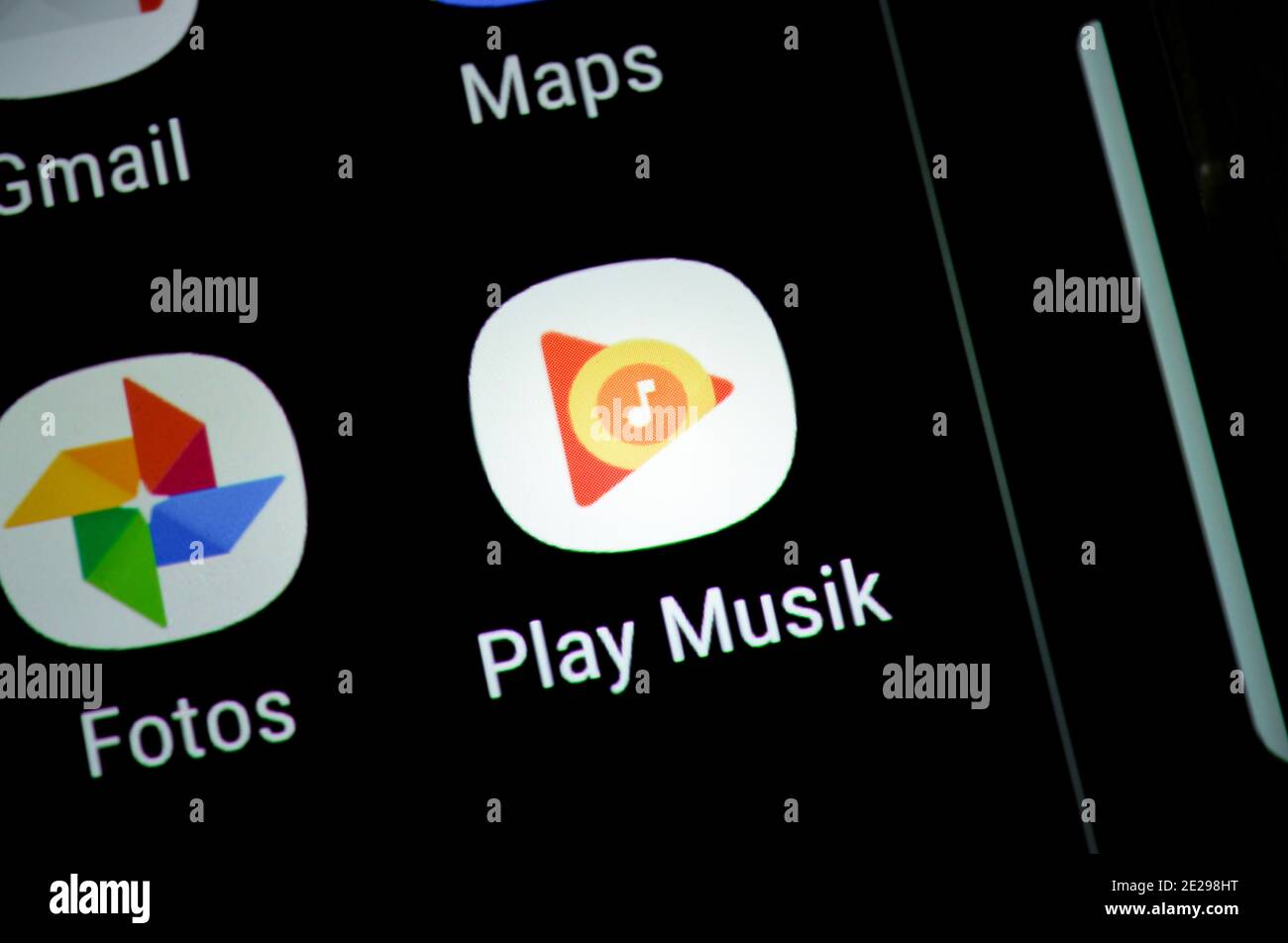Smartphone, Display, App, Google Play Musik Stock Photo - Alamy