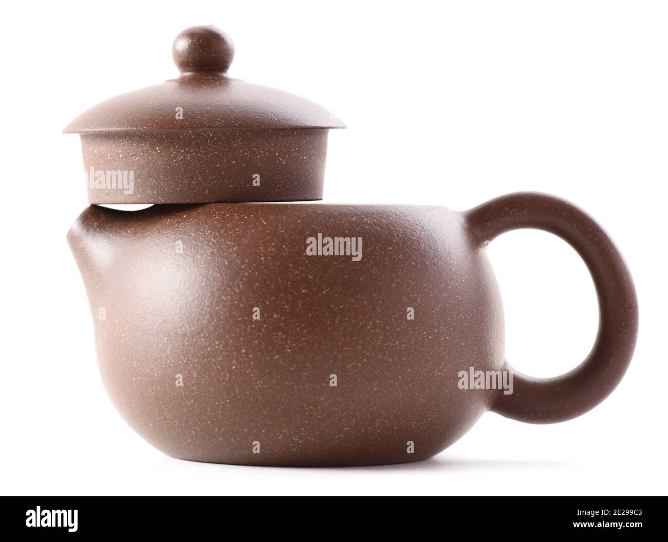 Chinese brown clay teapot for tea ceremony isolated on white background ...