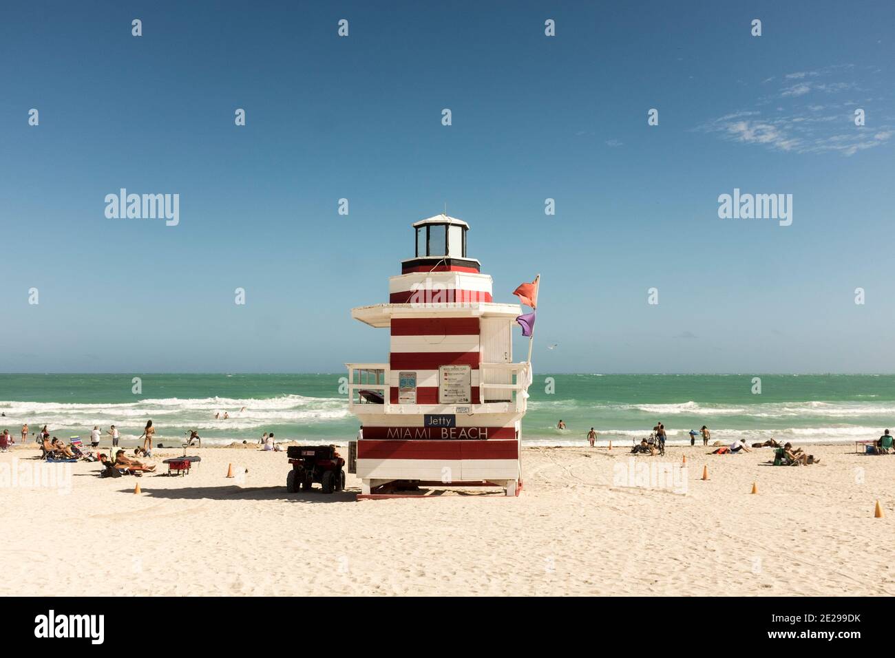 Lifeguard station hut tower on public beach beaches hi-res stock ...