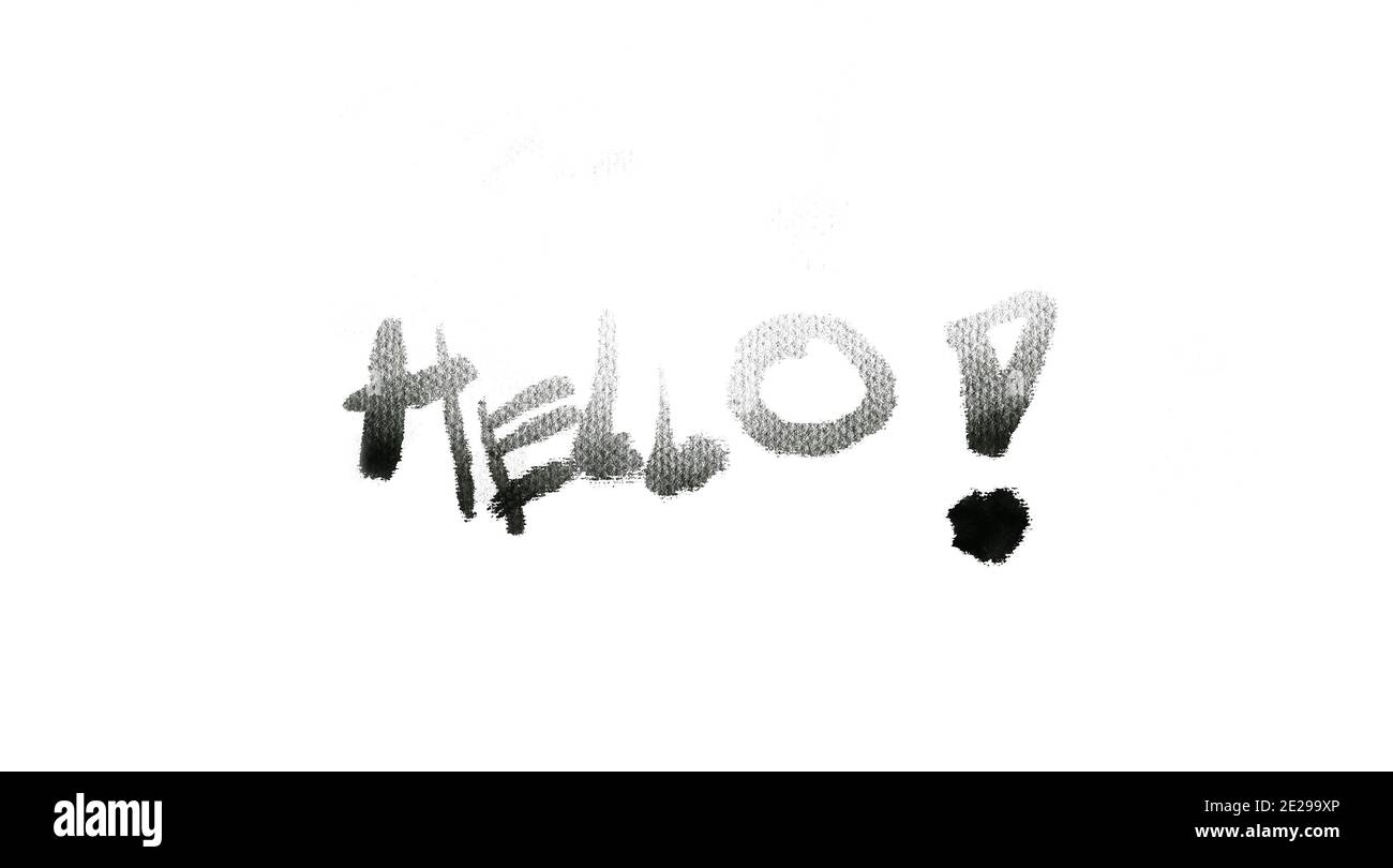 Hello handwriting word on the white background. design for invitation ...