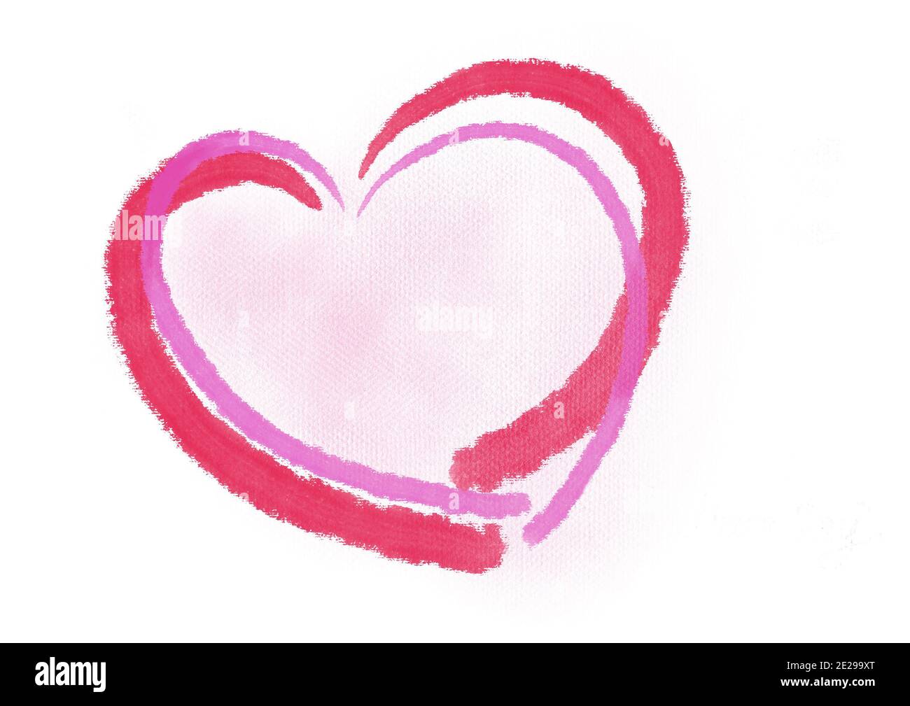 Hand drawn heart with the shade of pink color for decoration Valentine ...