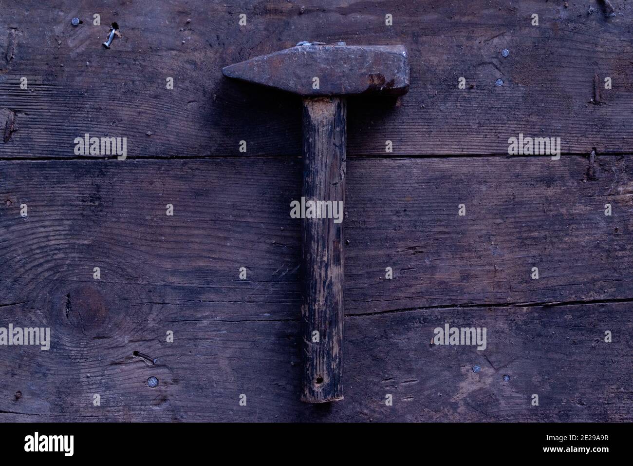Hammer on weathered surface hi-res stock photography and images - Alamy