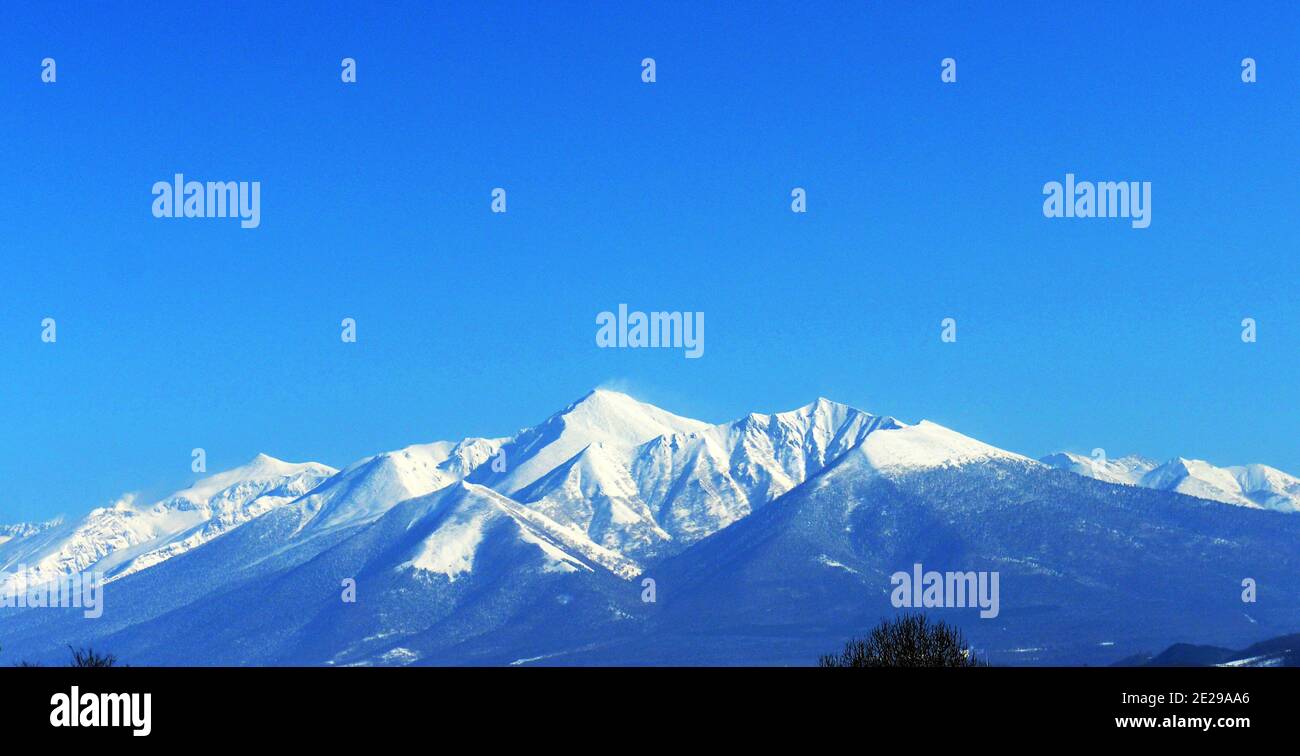 Snowy landscapes in the Furano-Mount Ashibetsu region of Hokkaido Stock ...